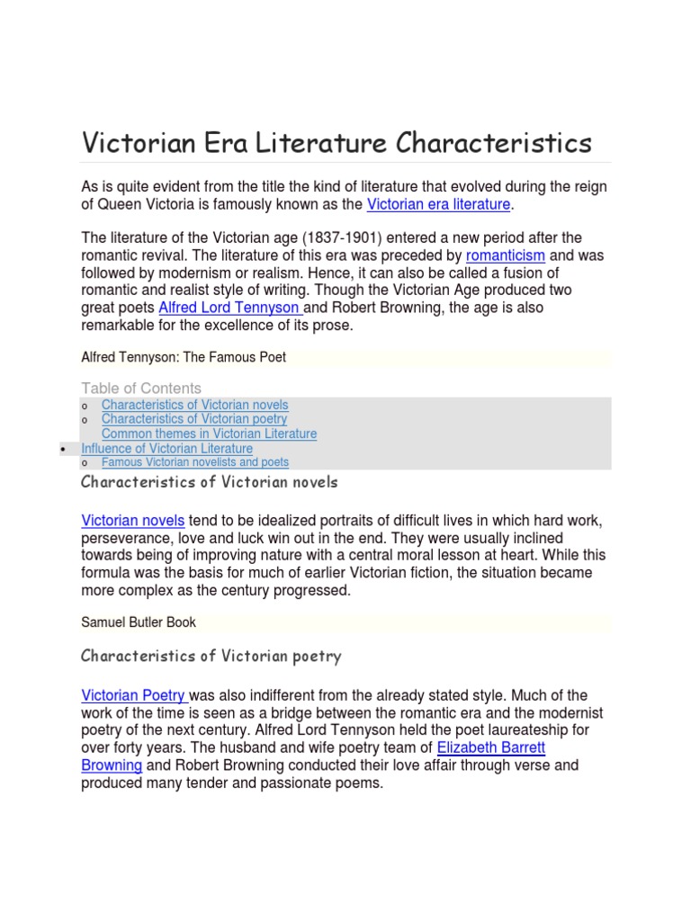 Victorian Era Literature | PDF | Victorian Literature | Poetry