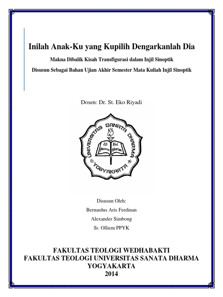 Makna Transfigurasi dalam Injil Sinoptik | PDF