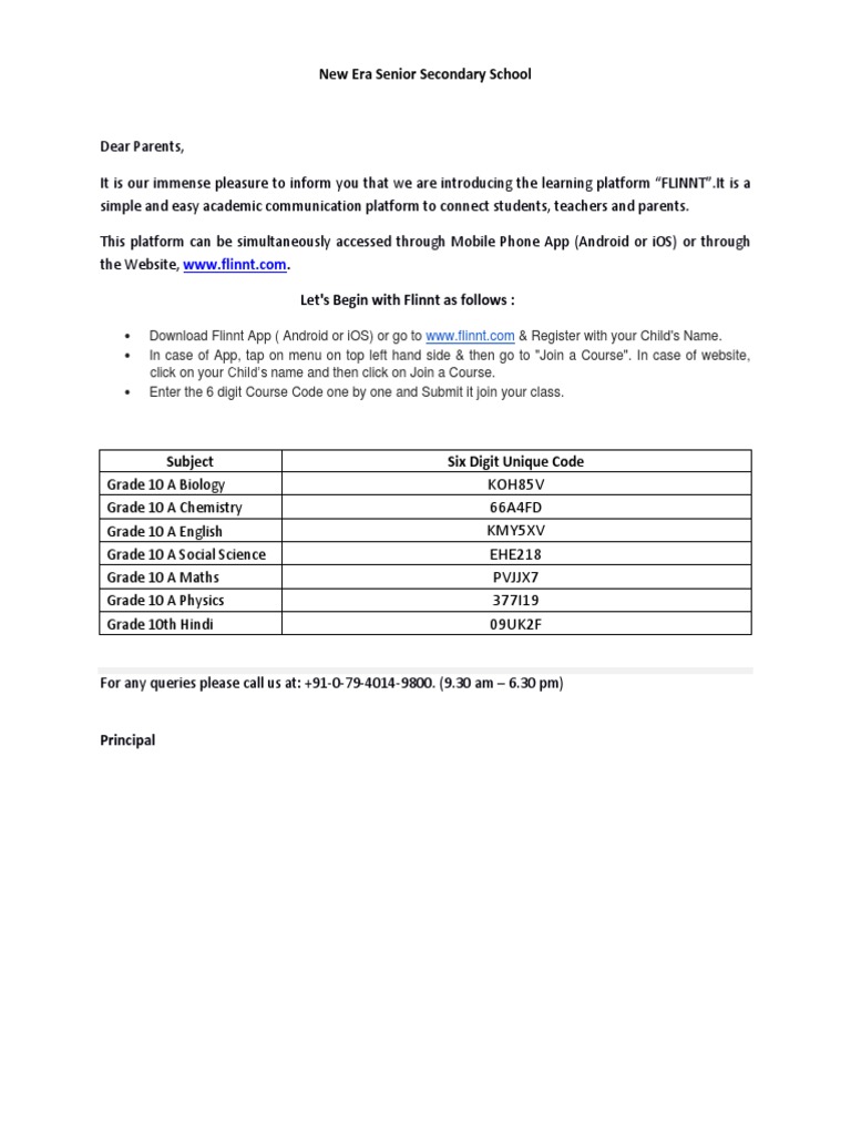 Flinnt App Guide for Class 6 Parents | PDF