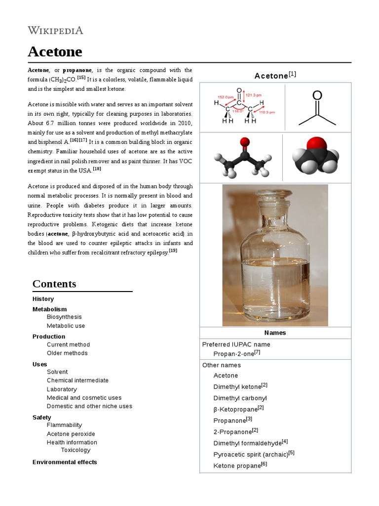Acetone | PDF | Chemical Substances | Chemistry