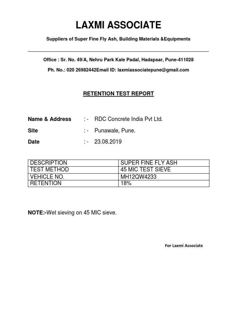 O G Test Report | PDF