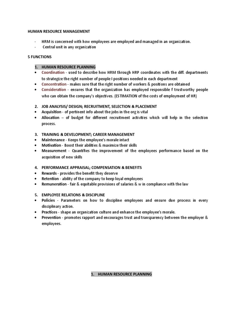 HRM - Chapter 1 (Human Resource Planning) | PDF | Human Resource Management | Forecasting