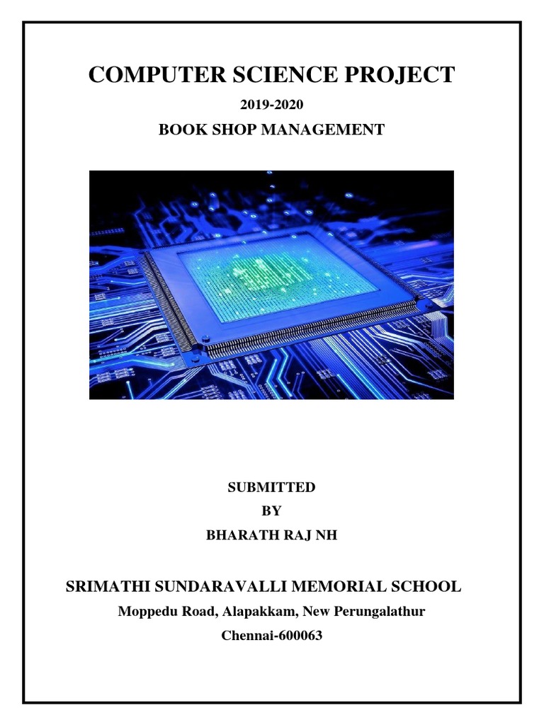 Cs Project Front Page and Index Barath Raj | PDF