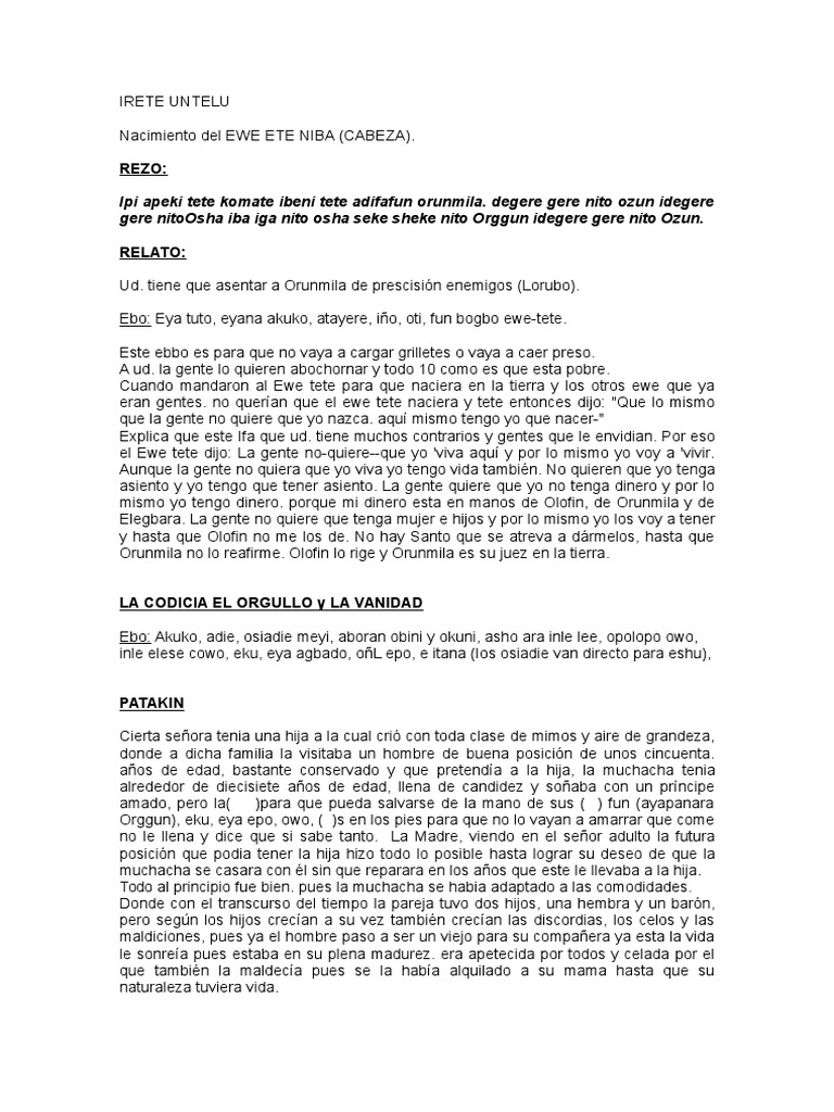 Irete Untelu | PDF | Santeria
