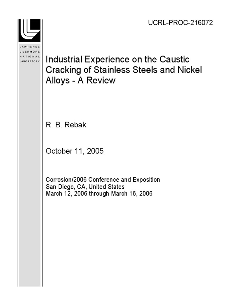 Caustic Cracking | PDF | Stainless Steel | Sodium Hydroxide