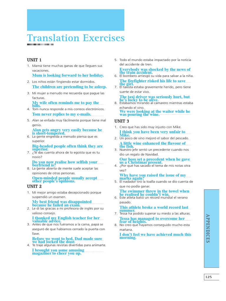 Translating Exercises | PDF | Naturaleza