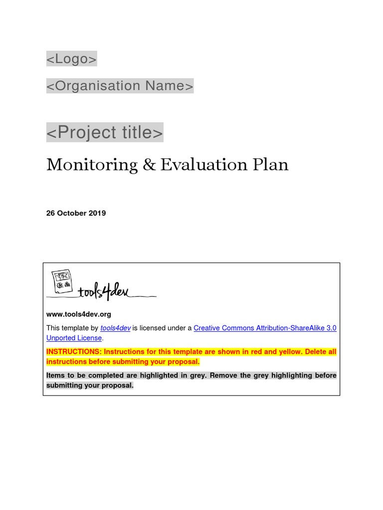 Monitoring & Evaluation Plan | PDF | Educational Assessment | Evaluation