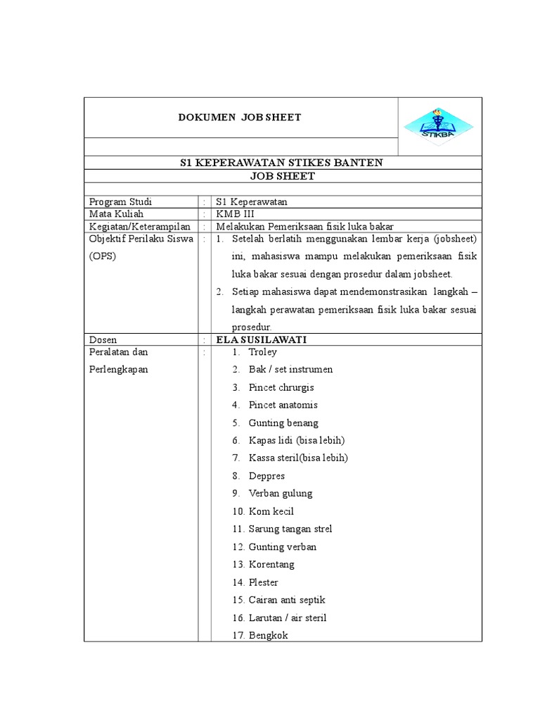 Dokumen Jobsheet KMB | PDF