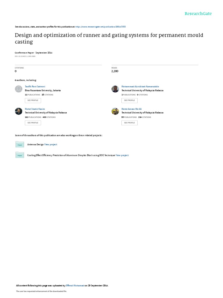 Design and Optimization of Runner and Gating Systems For Permanent ...