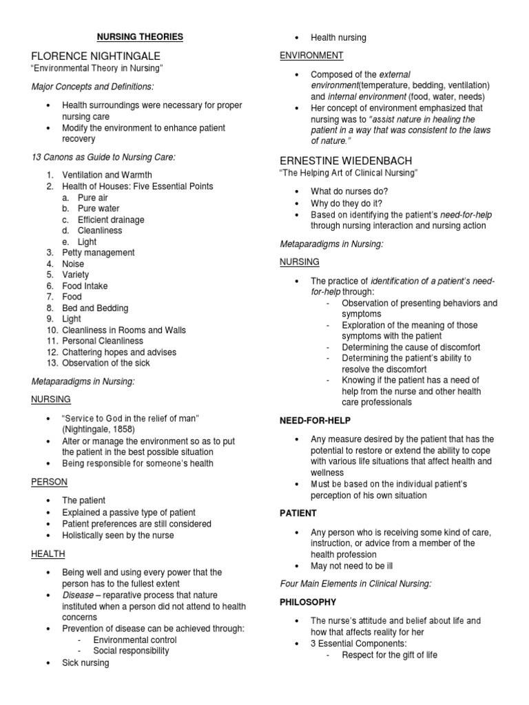 Nursing Theories | PDF | Nursing | System
