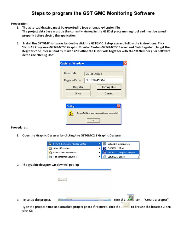 Steps To Program The GST GMC Monitoring Software | PDF | Icon ...
