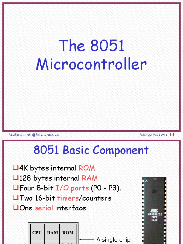 8051 Microcontroller Overview and Pins | PDF | Microcontroller | Central Processing Unit