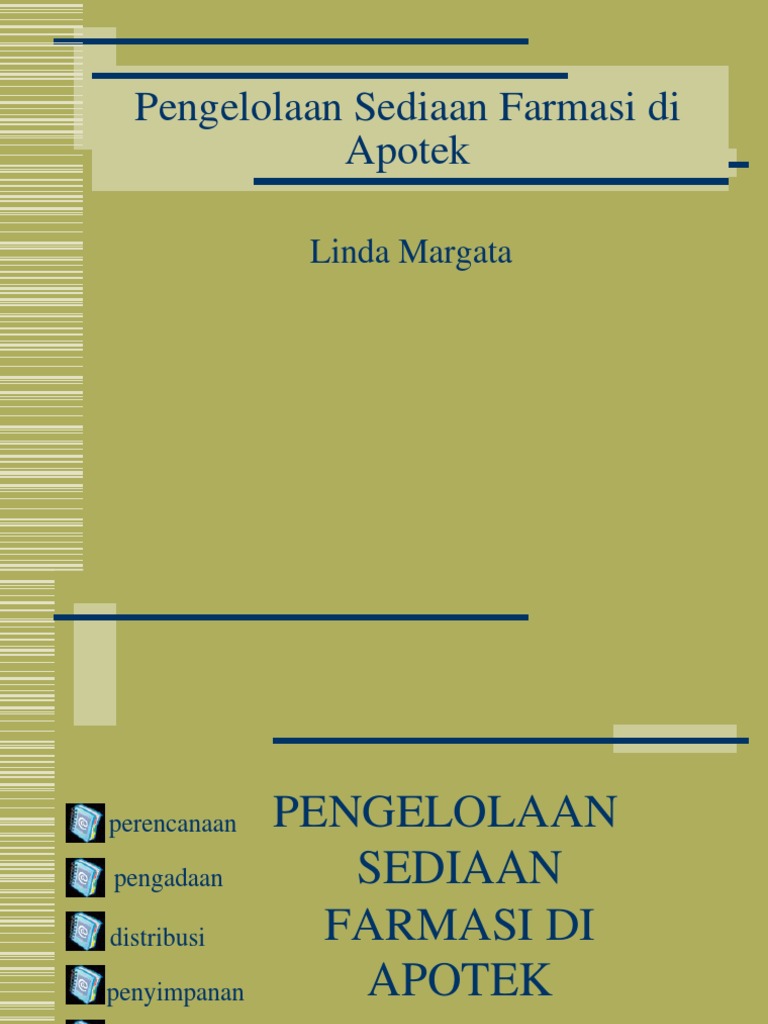 Pengelolaan Sediaan Farmasi Di Apotek Pdf