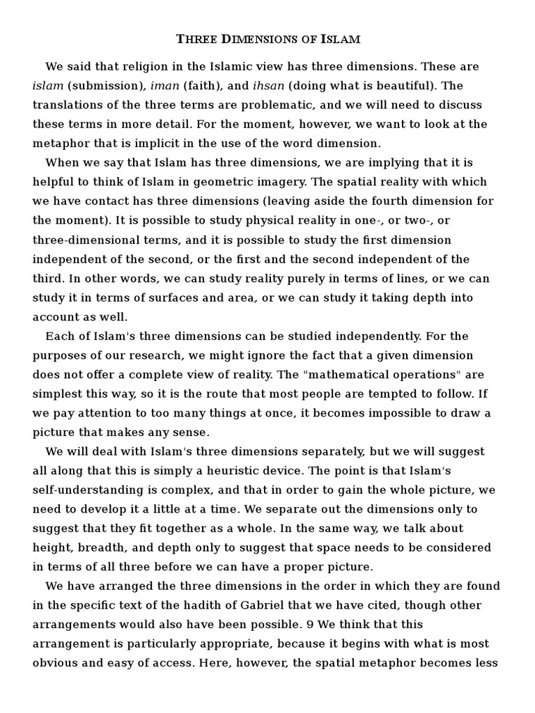 04b-Three Dimensions of Islam | PDF | Faith | Dimension