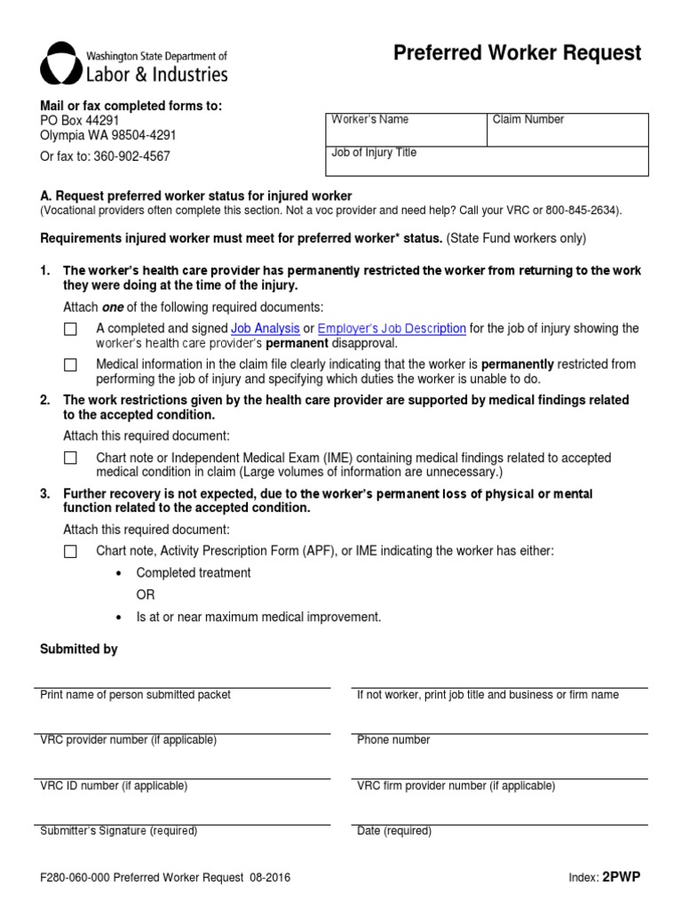Preferred Worker Request: Job Analysis Employer's Job Description | PDF ...