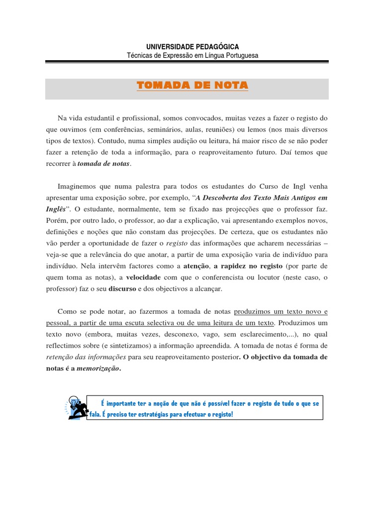 Técnicas e estratégias eficazes para tomar notas em aulas e ...