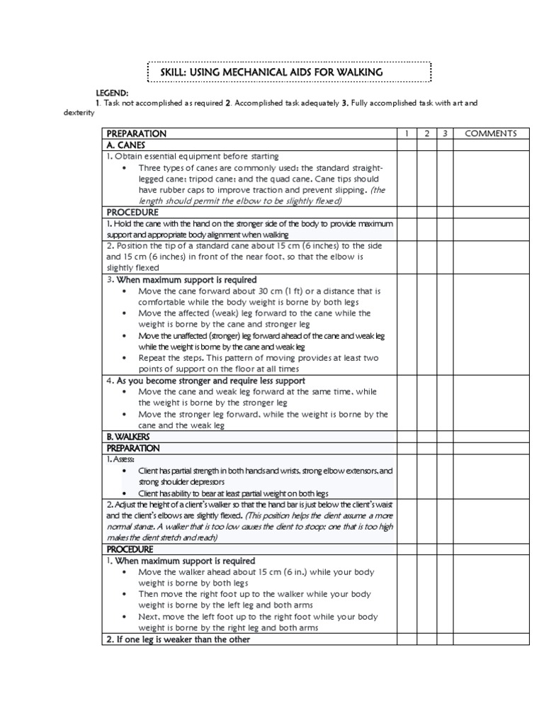 Skills Mechanical Aids in Walking | PDF | Chair | Anatomical Terms Of ...