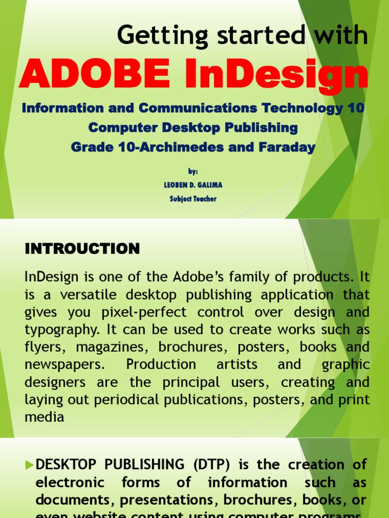Getting Started With Adobe InDesign | PDF | Adobe In Design | Media ...