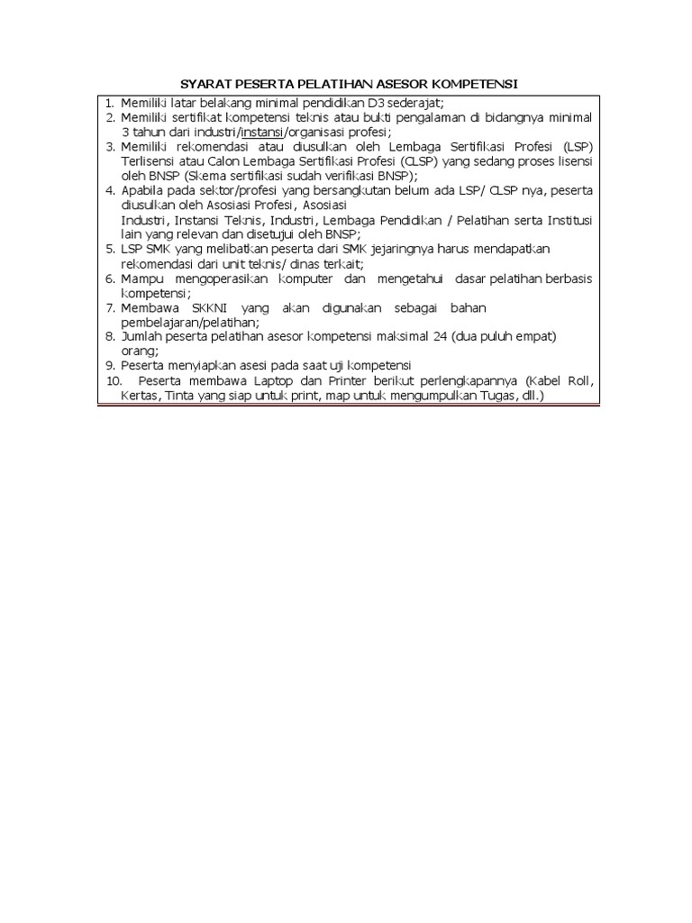 3-Syarat Peserta Askom | PDF