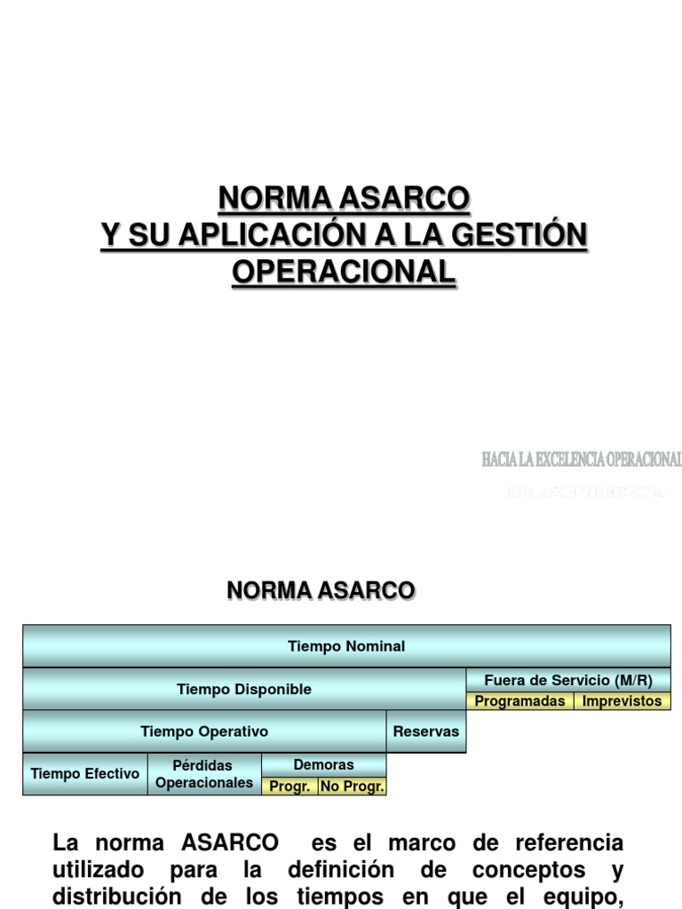 Norma ASARCO y Gestión Operacional | PDF | Informática y tecnología de ...