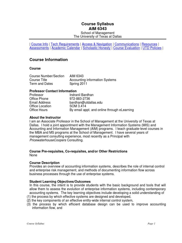 UT Dallas Syllabus For Aim6343.0g1.11s Taught by Indranil Bardhan ...