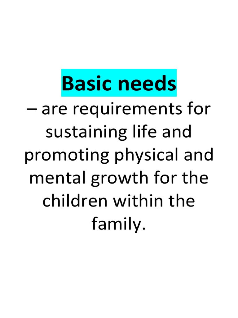 Essential Human Needs Explained | PDF