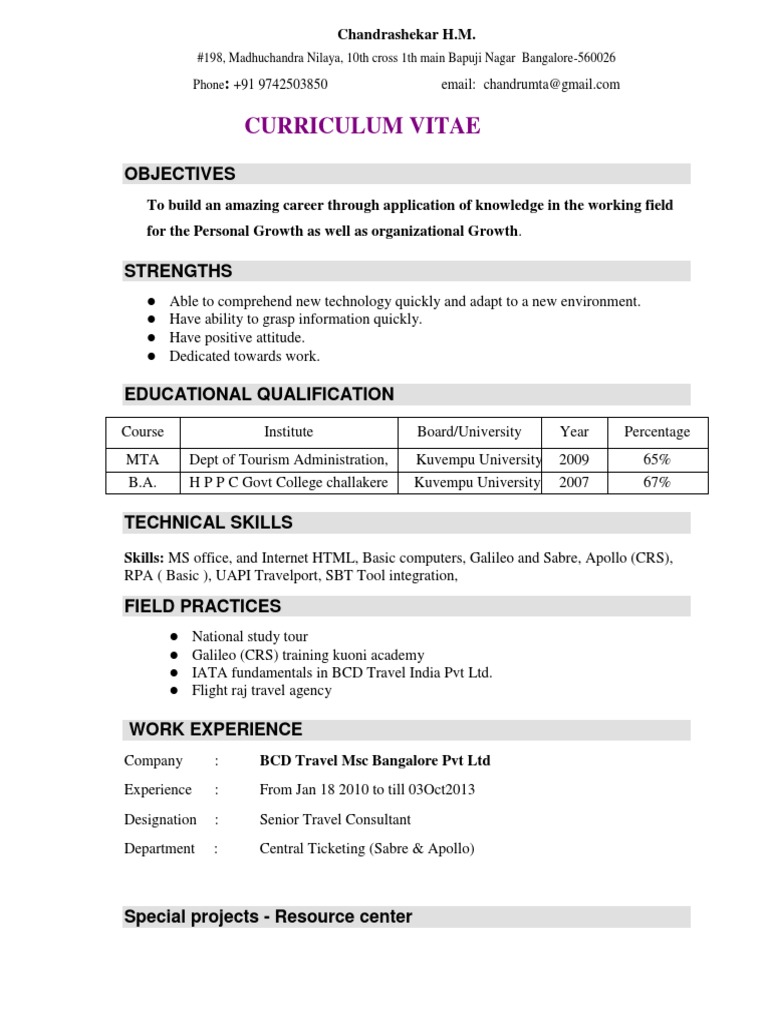Sample Resume - Experienced | Download Free PDF | Business