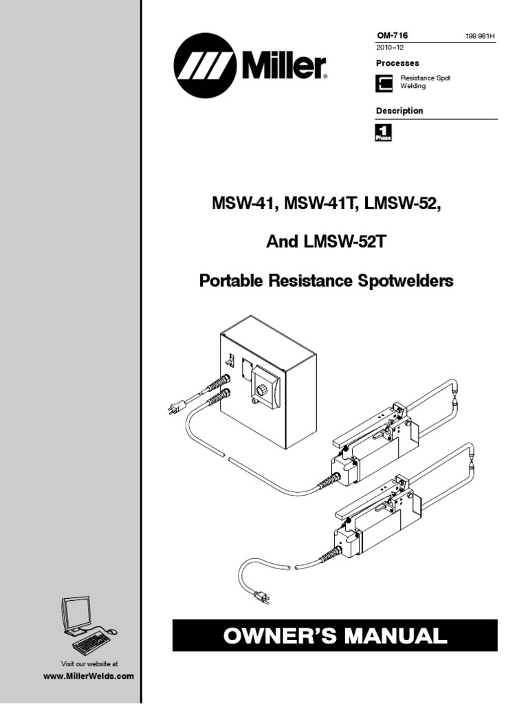 Spot Welder Miller msw-41 PDF | PDF | Welding | Construction