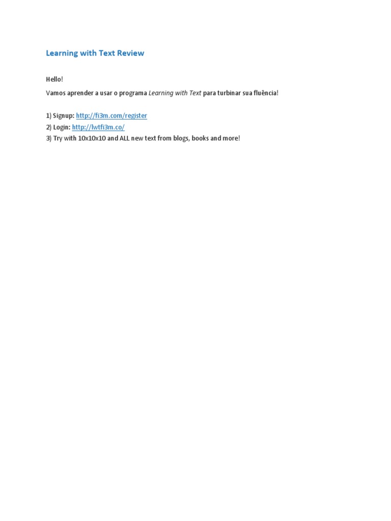 Learning With Text Review | PDF