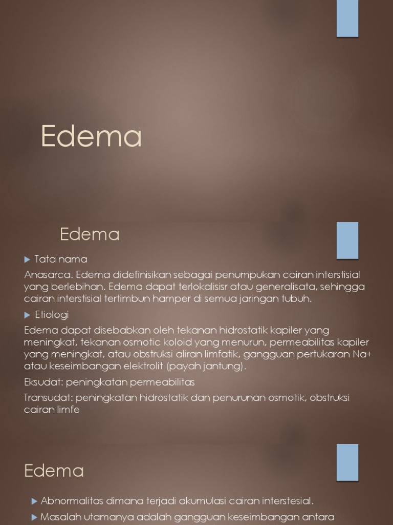 Edema - Radang & Gangguan Hemodinamik | PDF