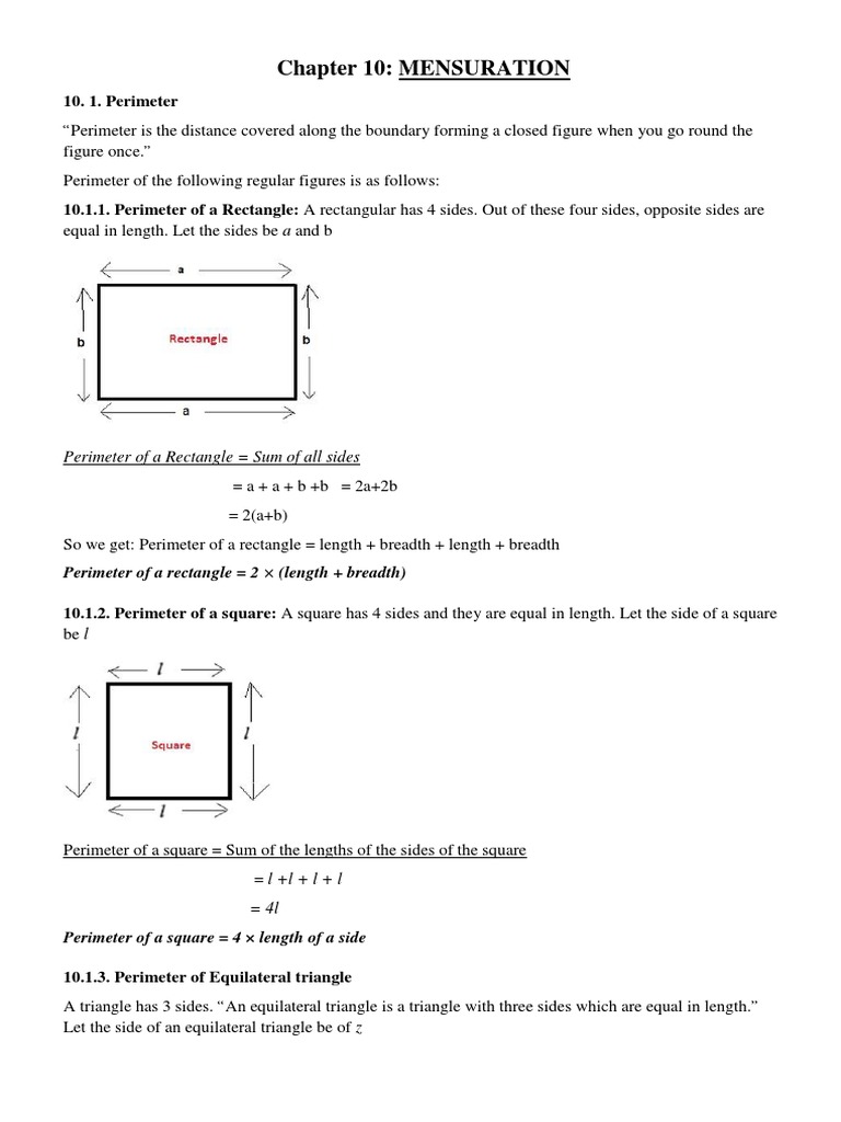 Mensuration and Practical Geometry | PDF | Area | Circle