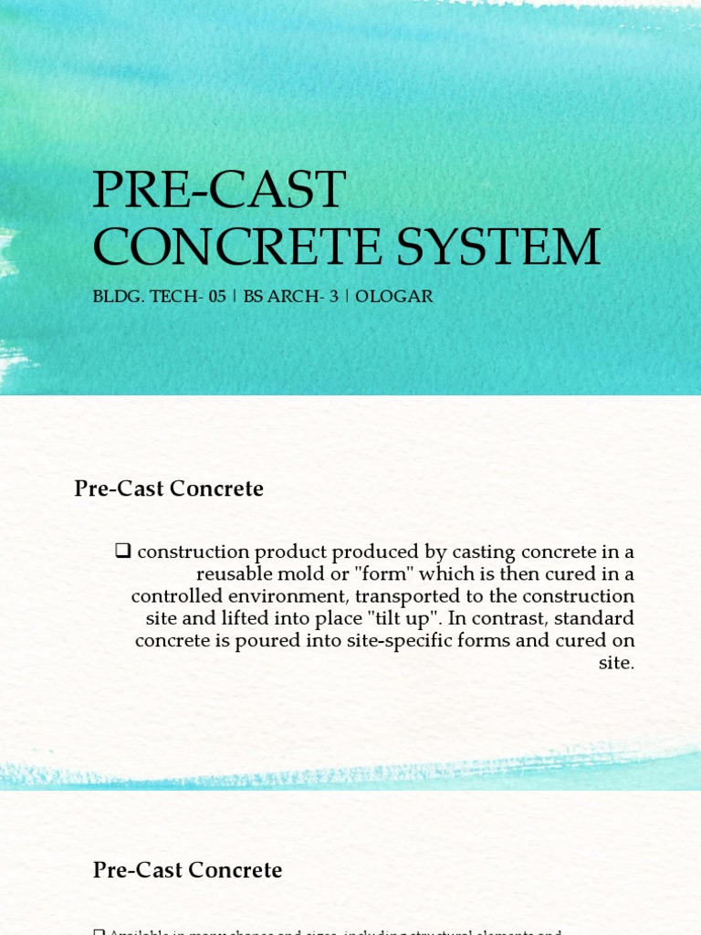 Pre-Cast Concrete System | PDF | Precast Concrete | Wall