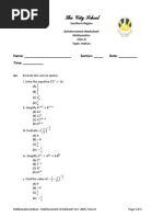 Worksheet 8: Algebraic Expressions (Term 2) Grade 8 Mathematics | PDF ...