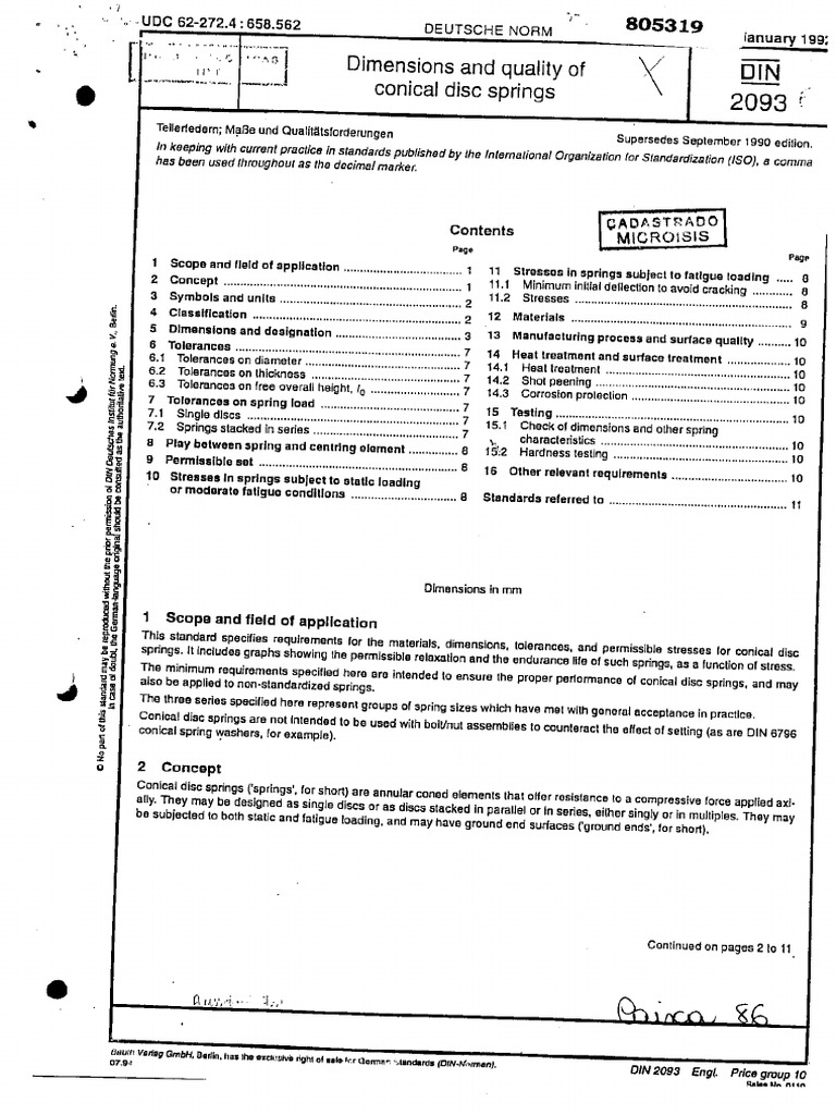 DIN 2093 - Mola Prato PDF | PDF