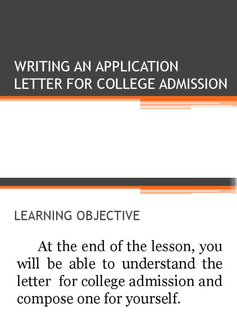 Writing An Application Letter For College Admission | PDF | University ...