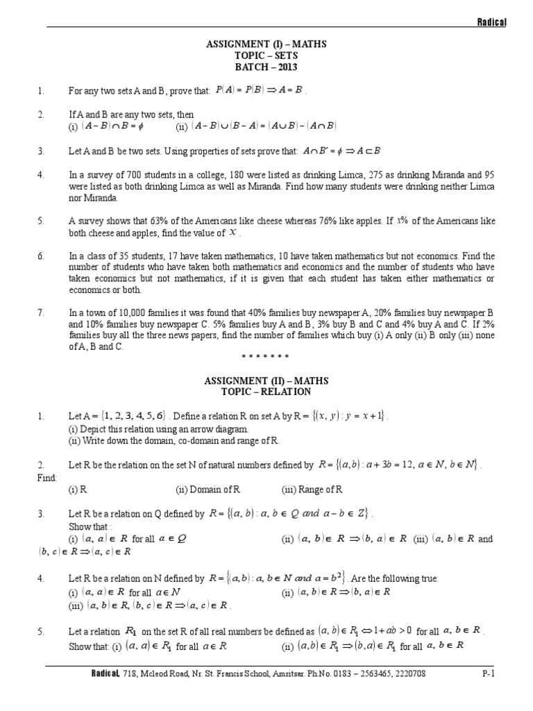 Mathematical Concepts and Problem Solving: A Collection of Math ...