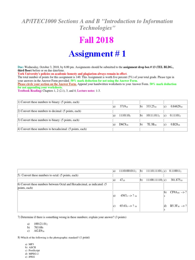 ITEC1000 Assignment 1 | PDF | Ascii | Encodings