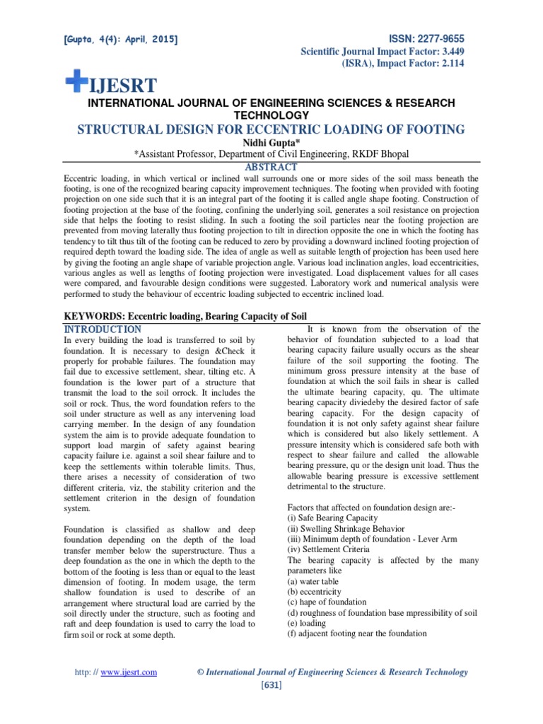 99 - Structural Design For Eccentric Loading of Footing PDF | PDF ...