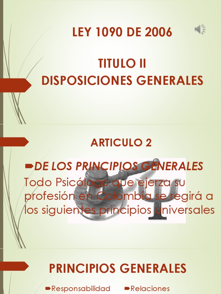 Ley 1090 de 2004 | PDF | Bienestar | Sicología