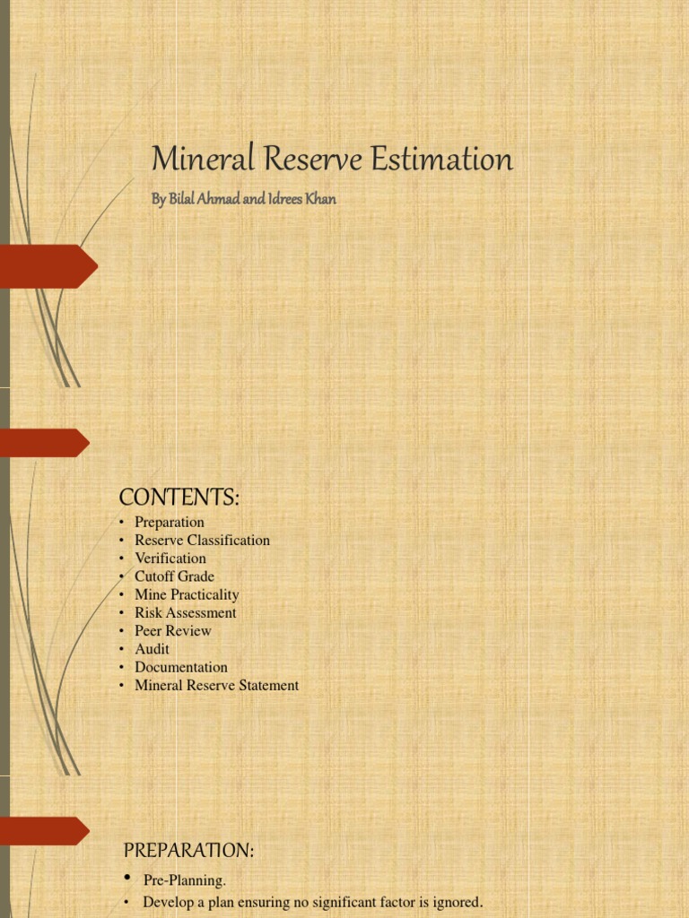 Mineral Reserve Estimation | PDF