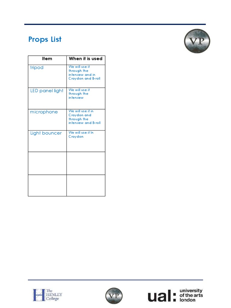 Video Shoot Props Usage Guide | PDF | Home & Garden