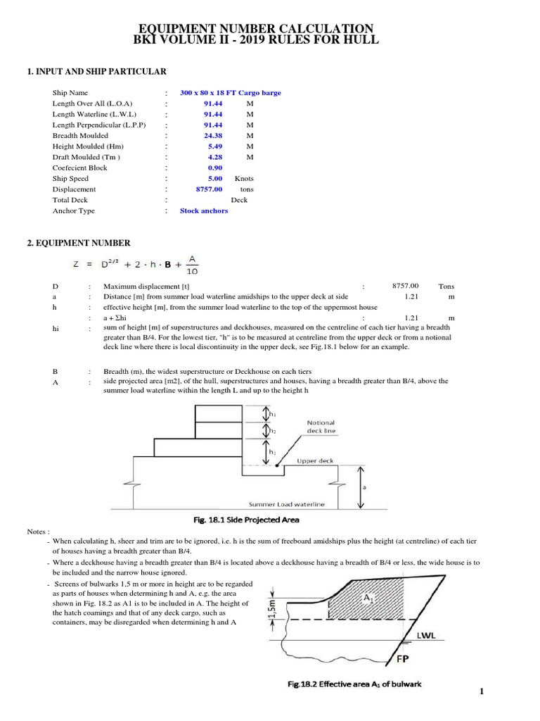 D01 Equipment Number Calculation R0 PDF | PDF | Hull (Watercraft ...