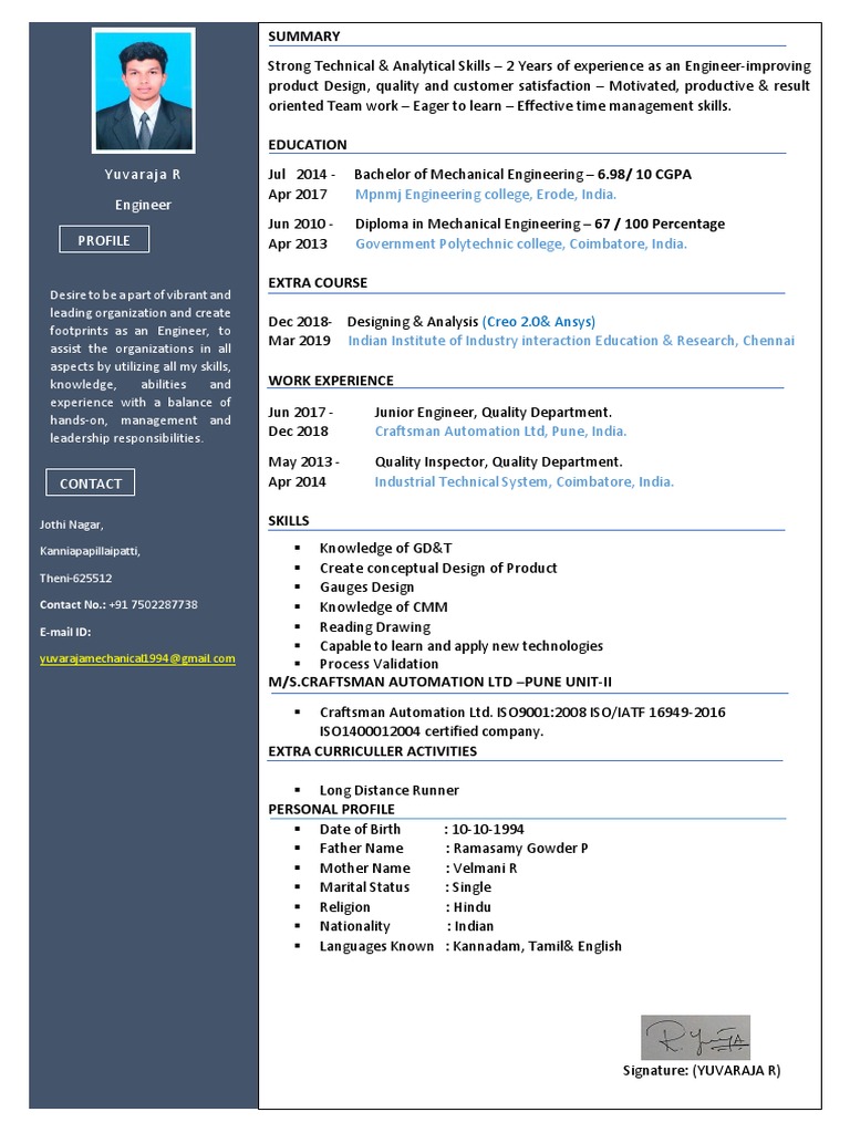 Yuvaraja R Engineer Profile: MPNMJ Engineering College, Erode, India ...