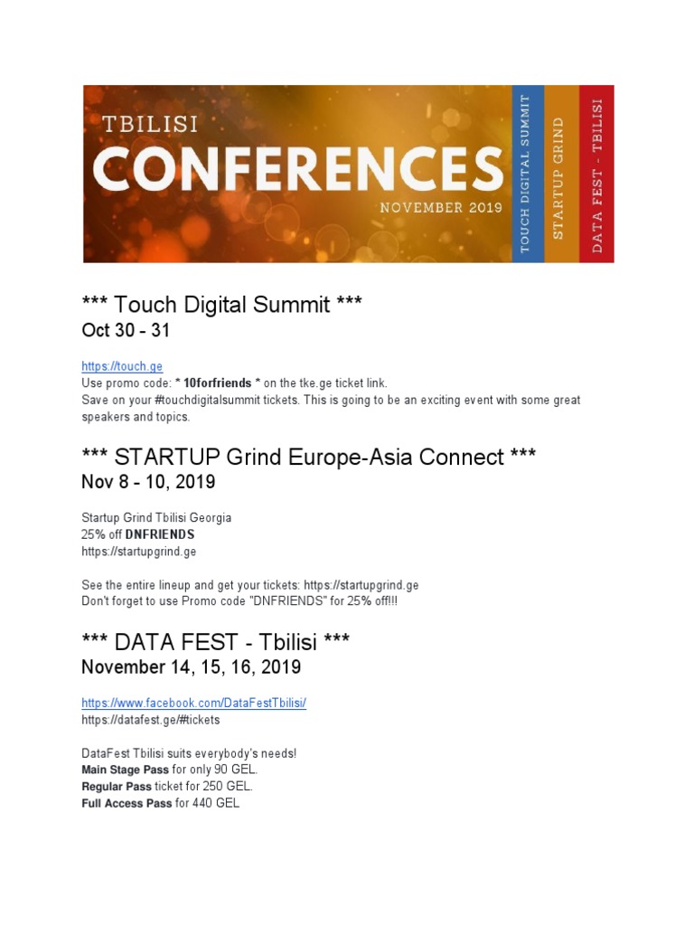Tbilisi November Conferences | PDF