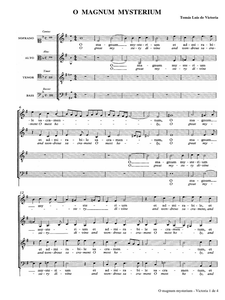 O Magnum Mysterium - Victoria, TL PDF | PDF