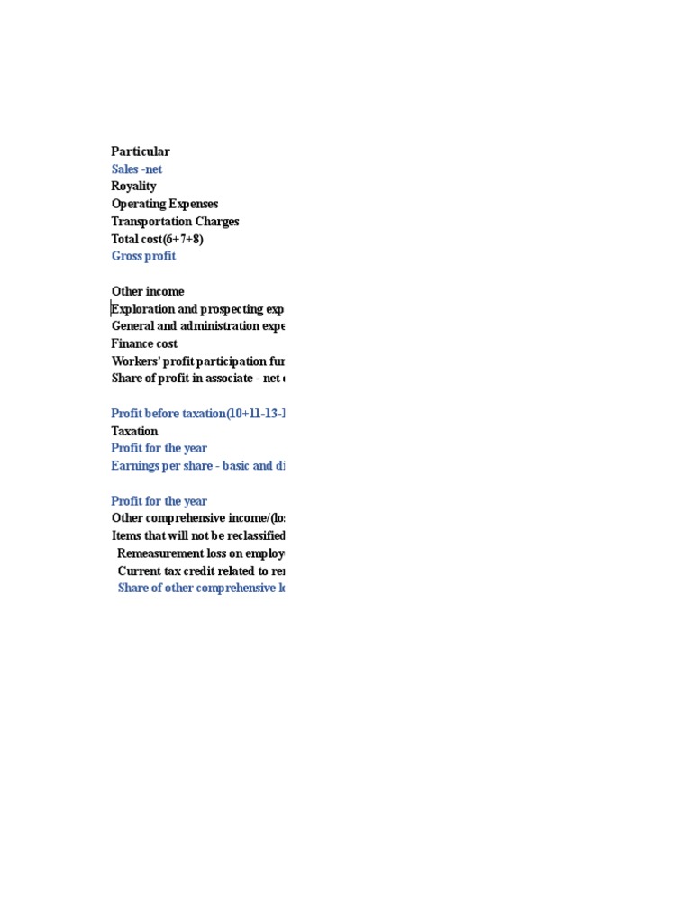 Oil and Gas Development Company Limited Income Statement For The Year ...