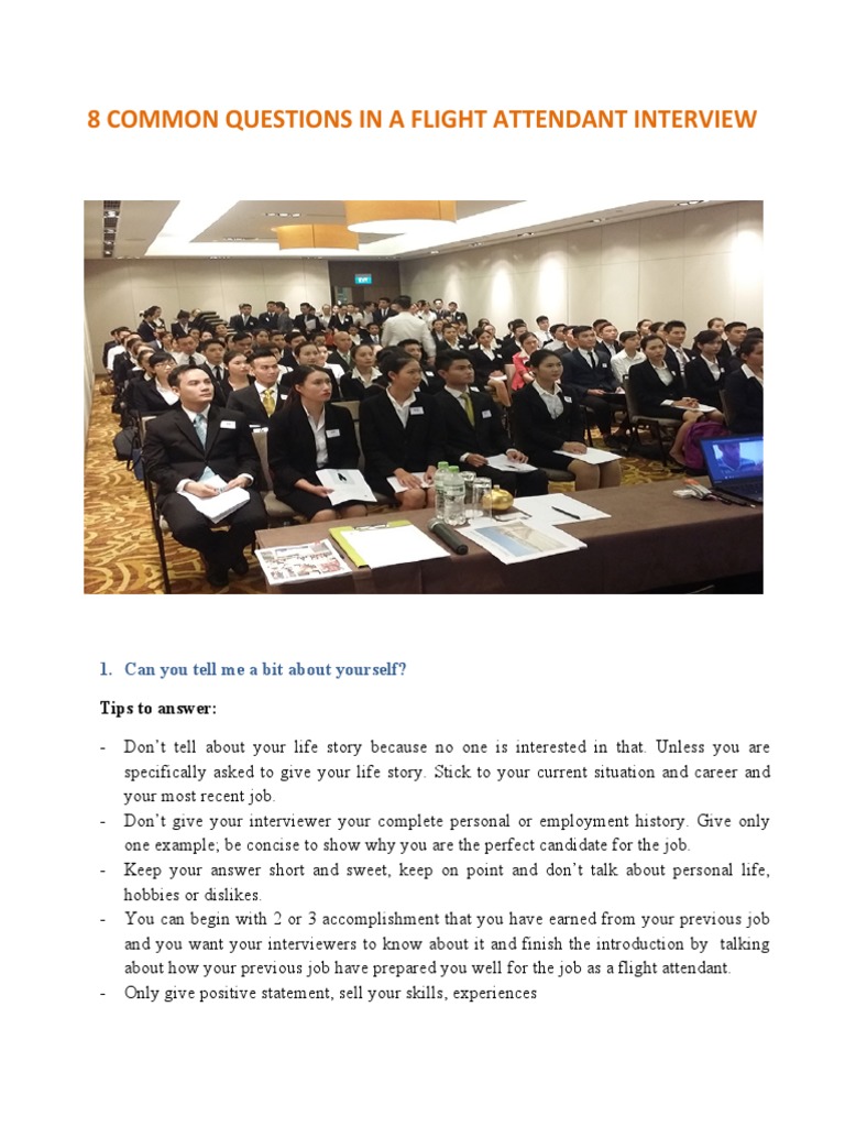 8 Common Questions in A Flight Attendant Interview | PDF | Employment ...