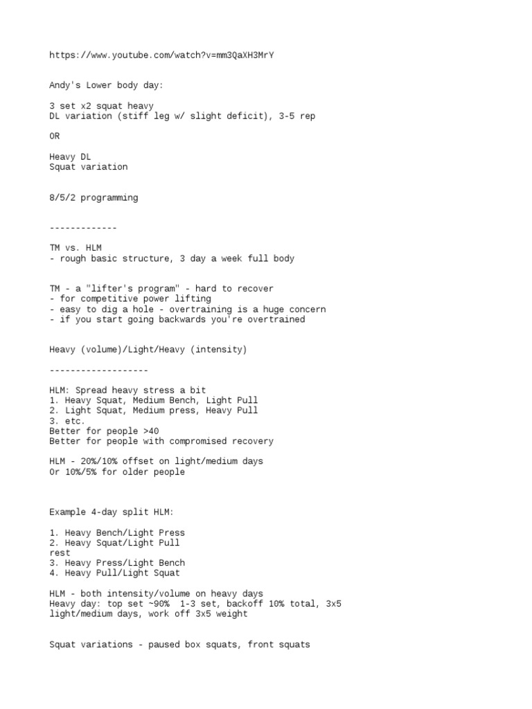 Andy's guide to Heavy/Light/Medium programming and lower body training ...