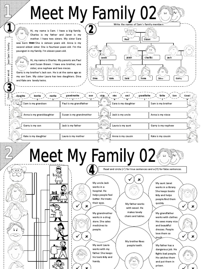 Meet My Family - Worksheet | PDF