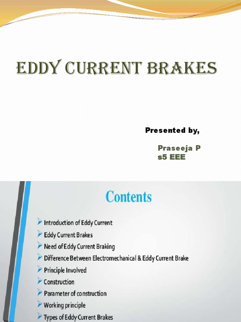 Eddy Current Brakes: Presented By | PDF
